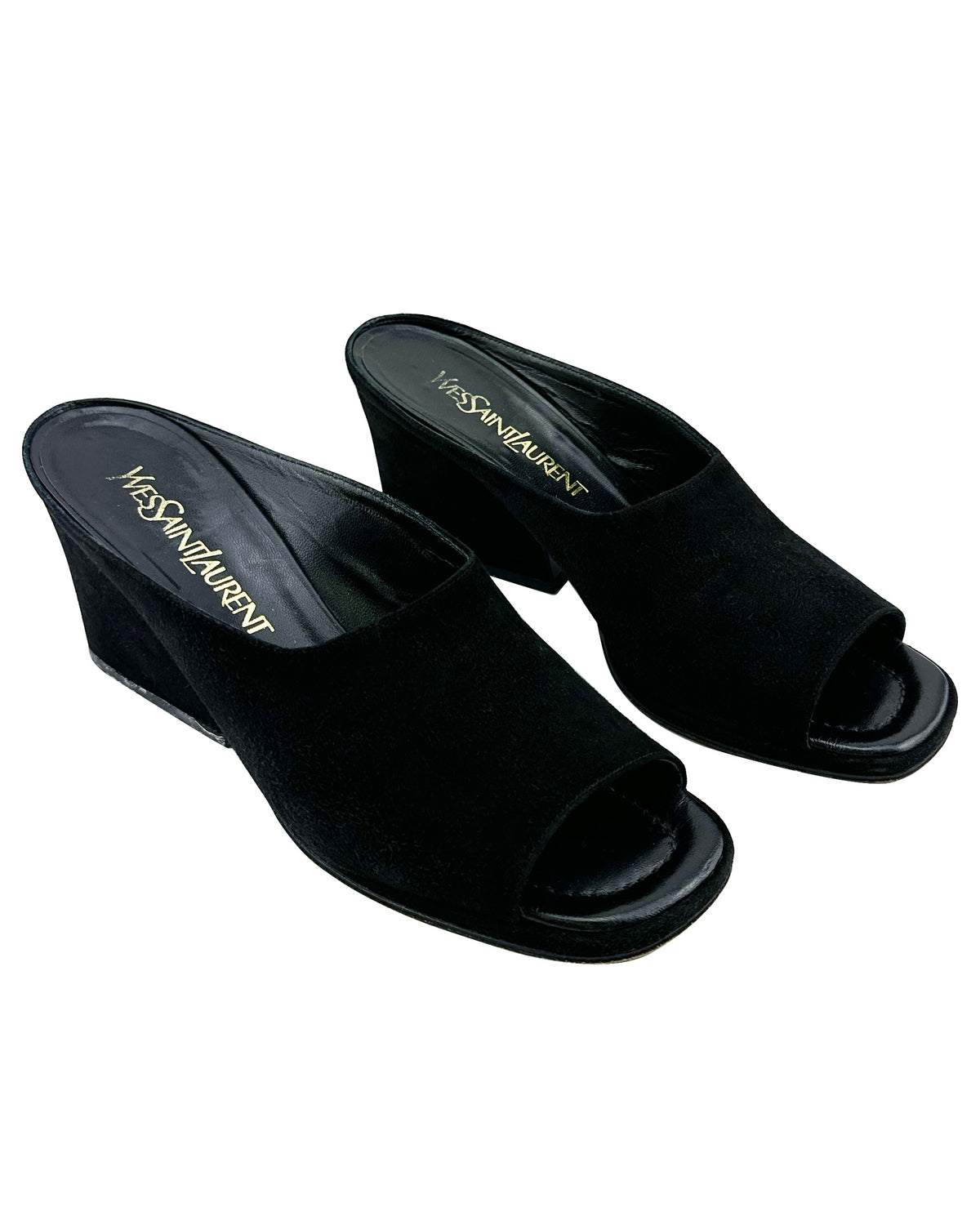 Black Suede Mules – Vintage Couture