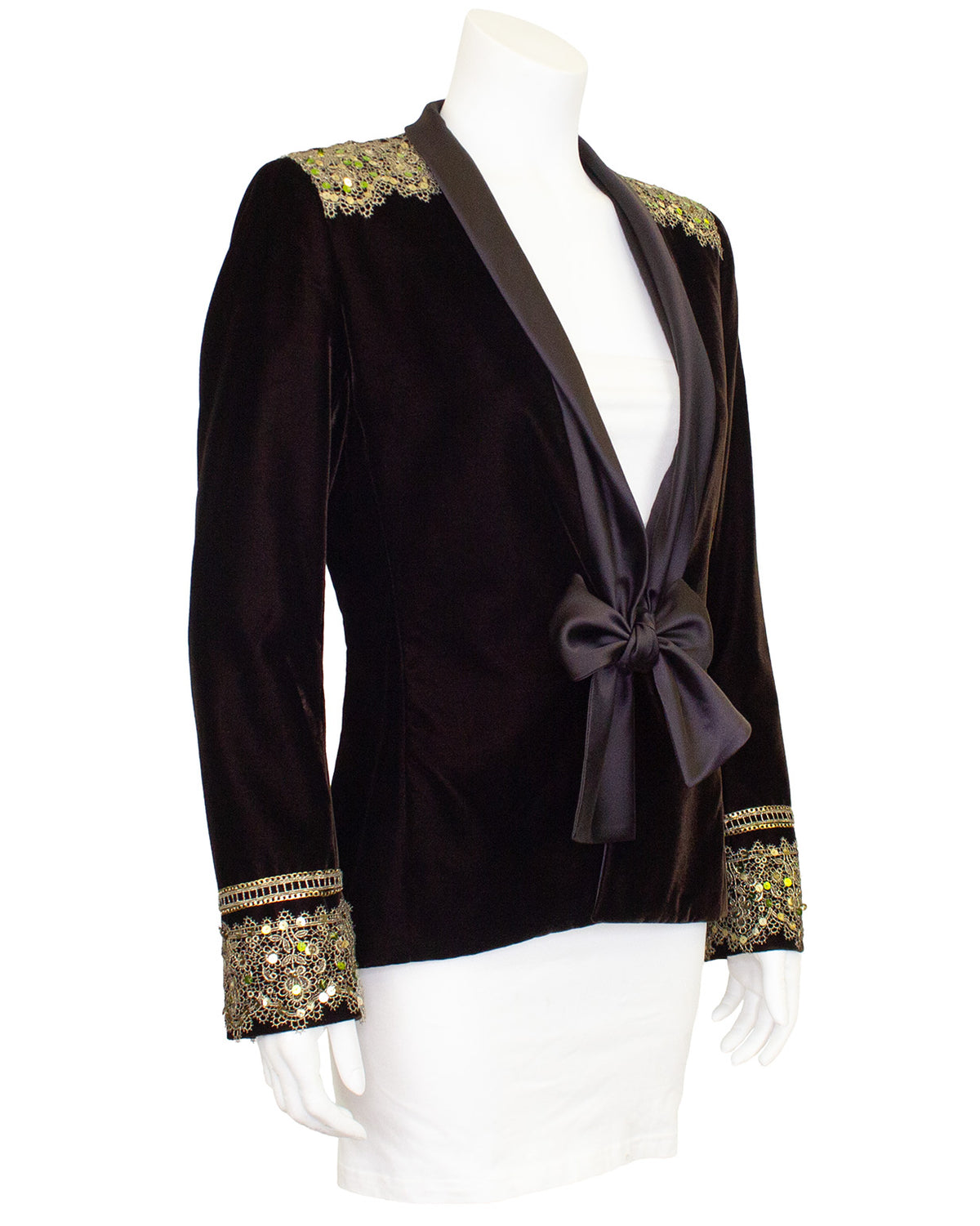 Brown Velvet Embroidered Jacket – Vintage Couture
