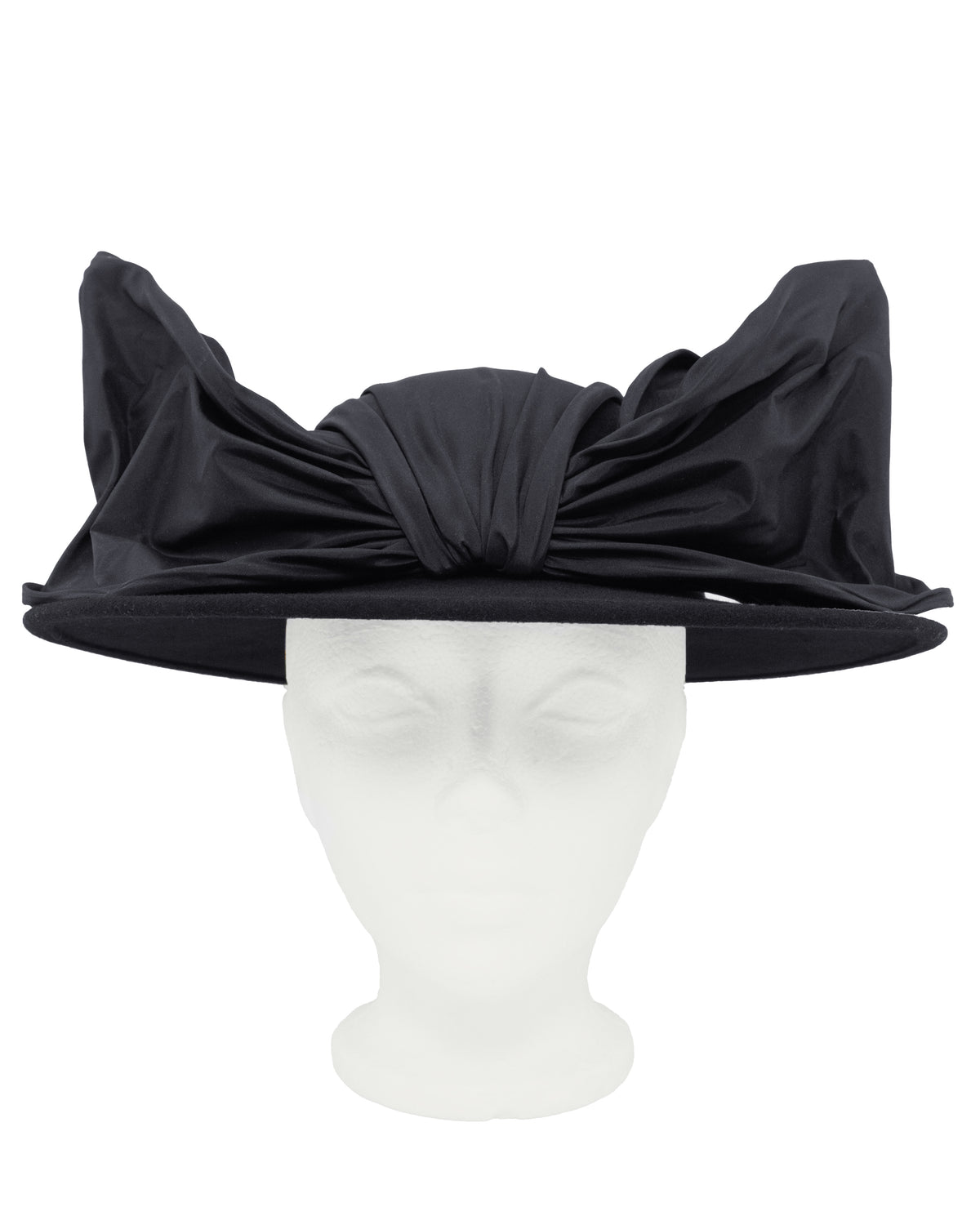 Archie Eason Black Wool Hat with Sculptural Bow – Vintage Couture