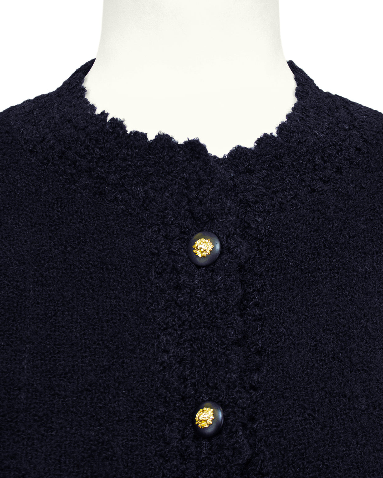 Navy Blue Boucle Suit Made for Kitty D'Alessio – Vintage Couture