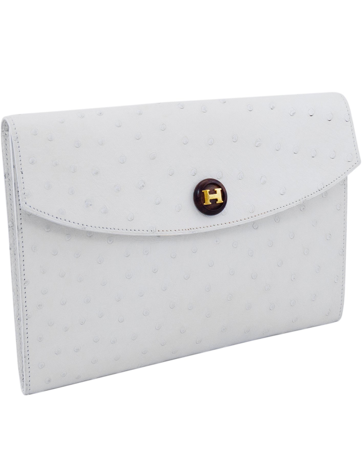 White Ostrich Rio Envelope Clutch – Vintage Couture