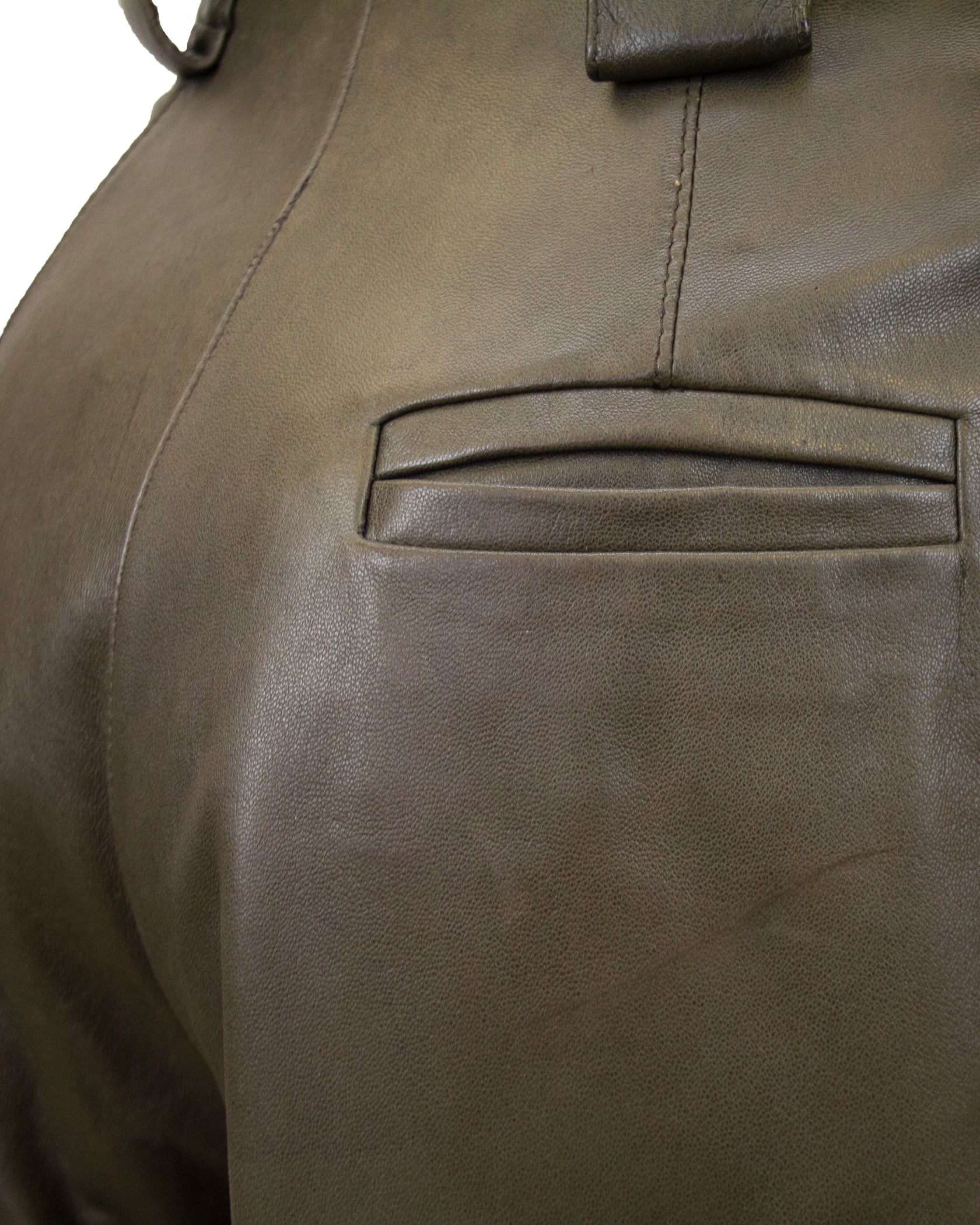 Green Leather Pleat Front Pants – Vintage Couture
