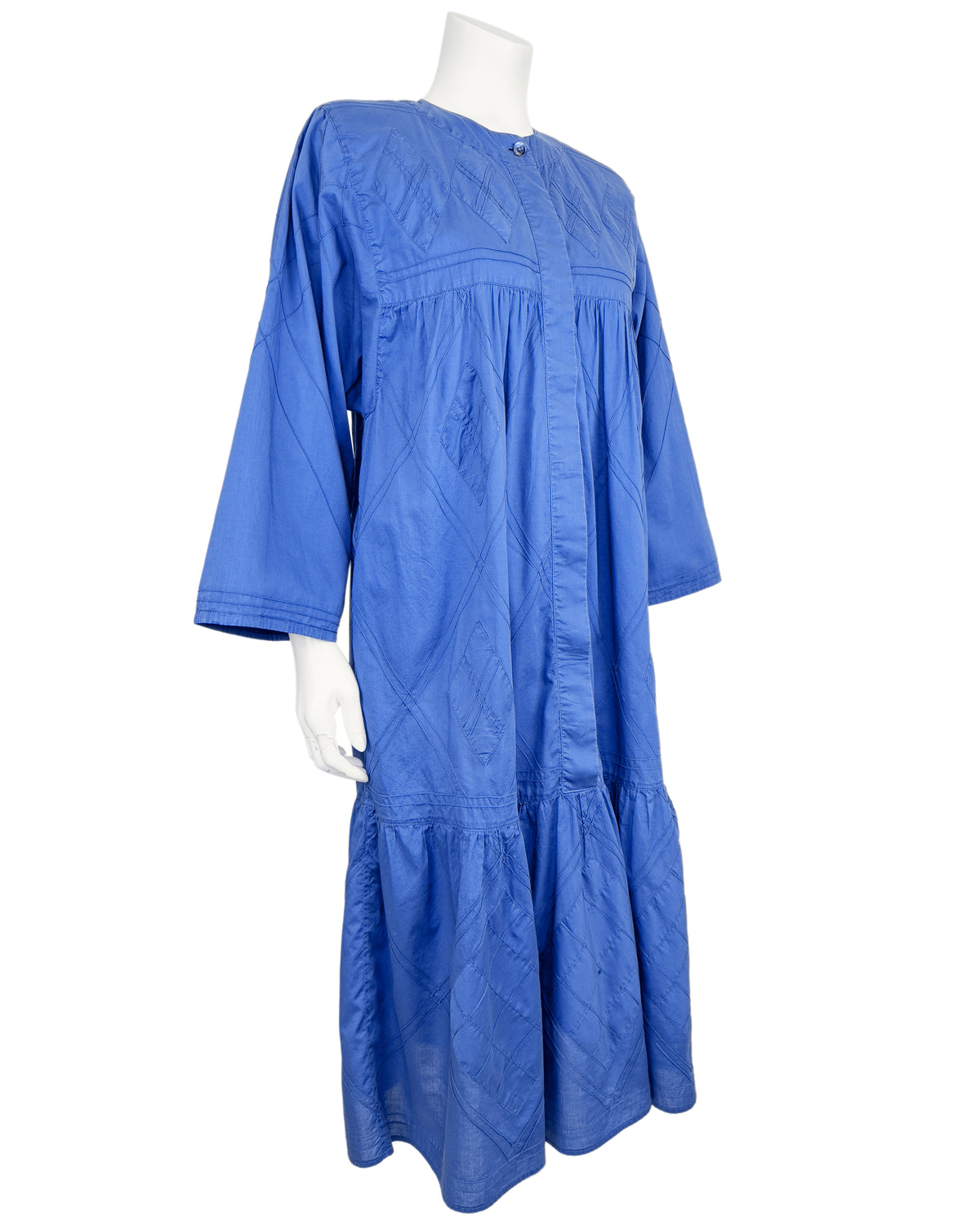 Blue Cotton Smock Dress – Vintage Couture