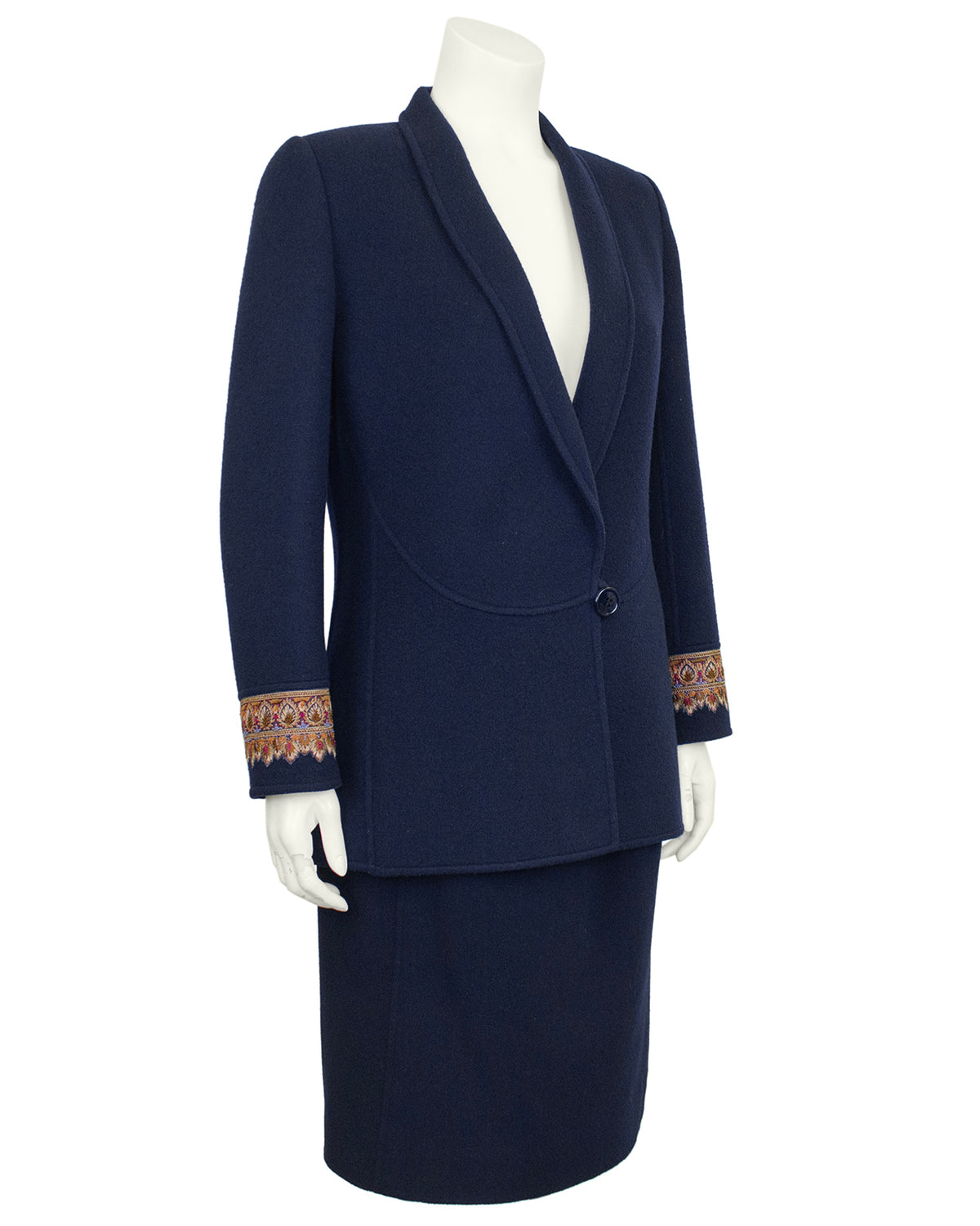 Navy Blue Wool Suit – Vintage Couture