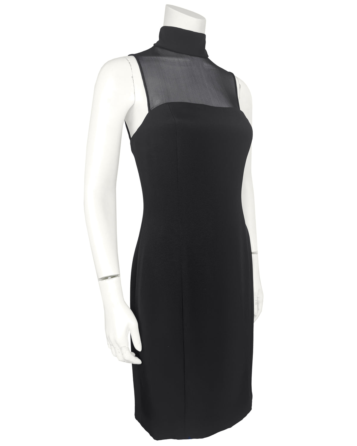 Black Illusion Turtleneck Black Cocktail Dress – Vintage Couture