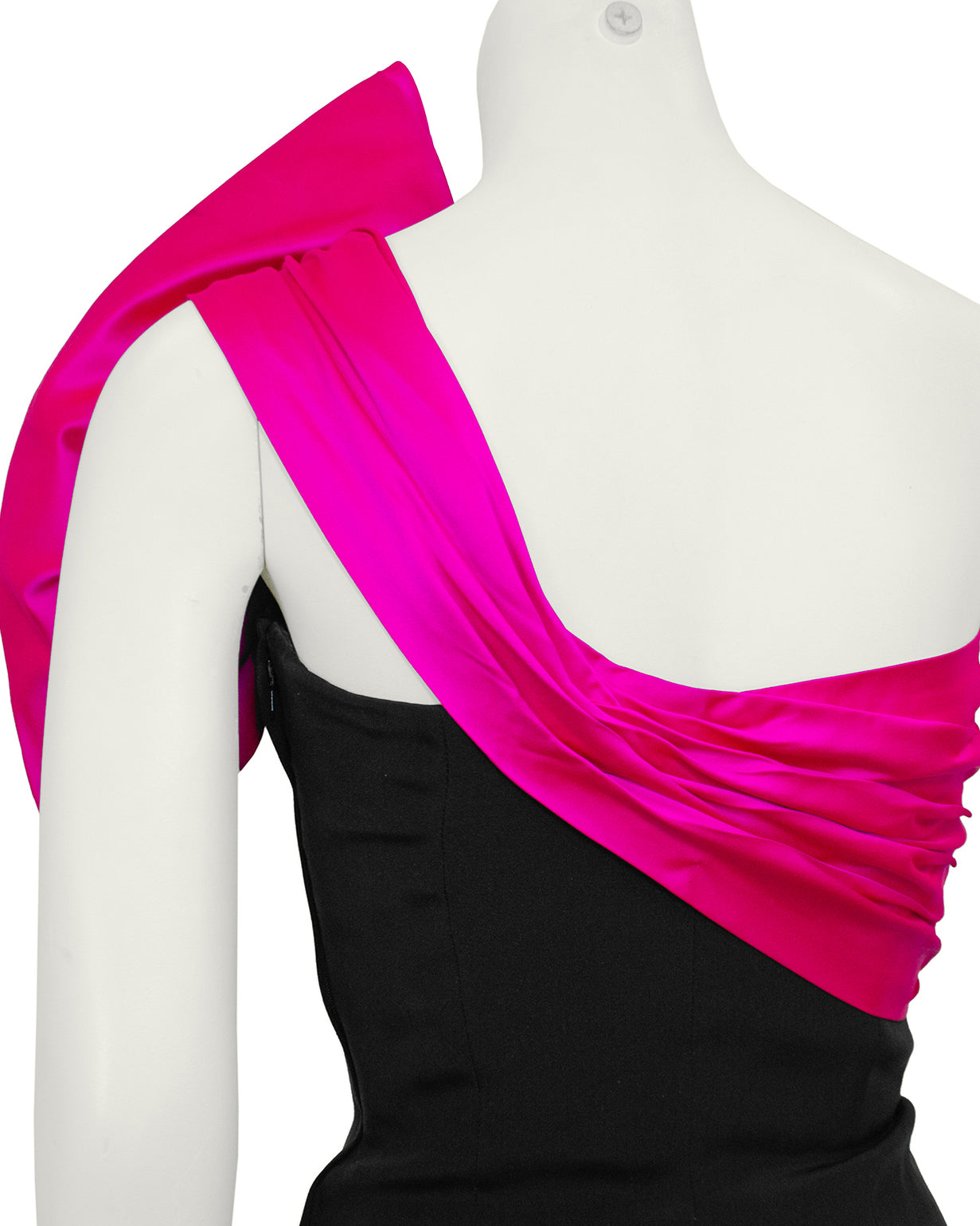 Black Gown with Large Pink Bow – Vintage Couture