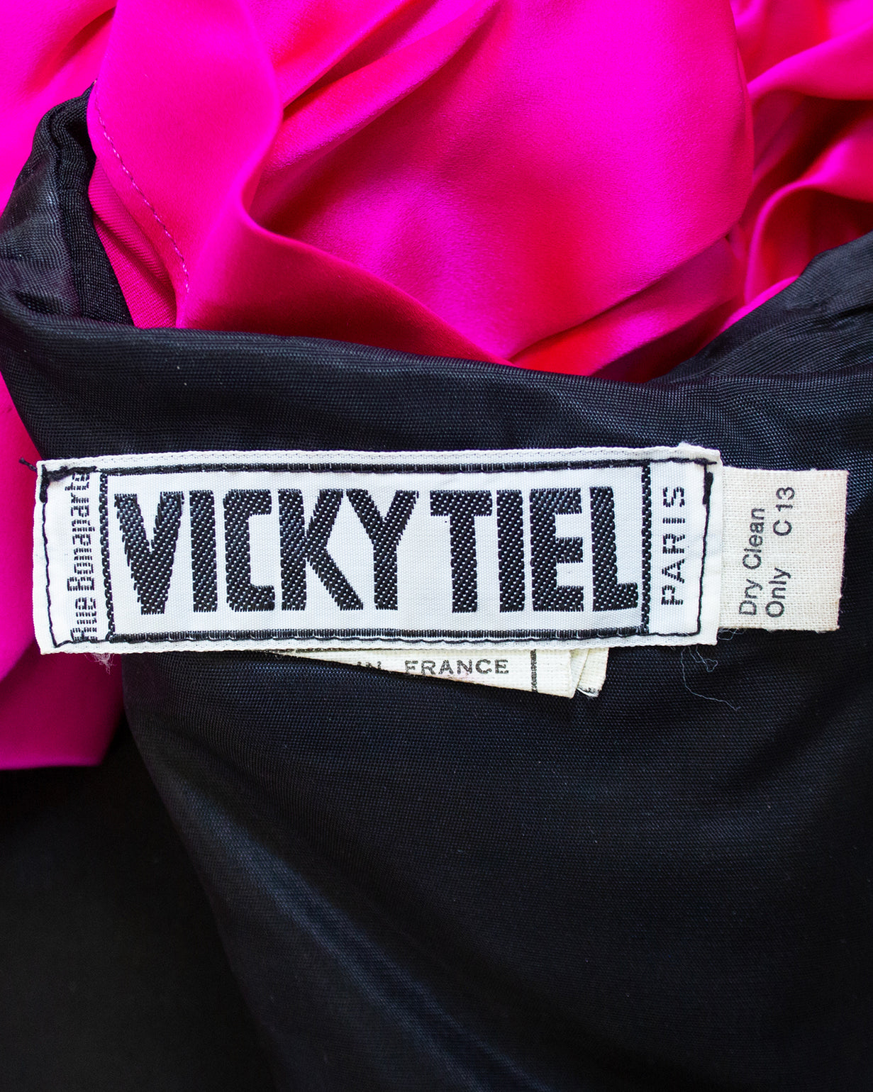 Black Gown with Large Pink Bow – Vintage Couture