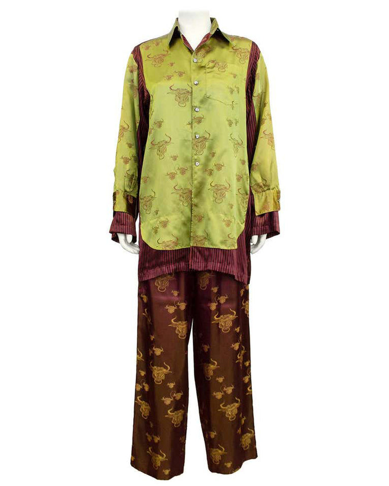 Green & Maroon Silk Top Only – Vintage Couture