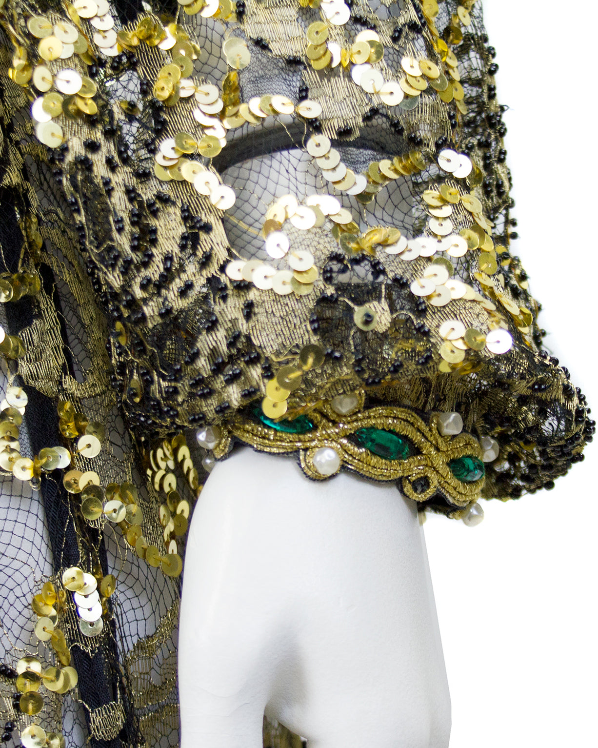 Gold Lace Beaded Evening Tunic – Vintage Couture