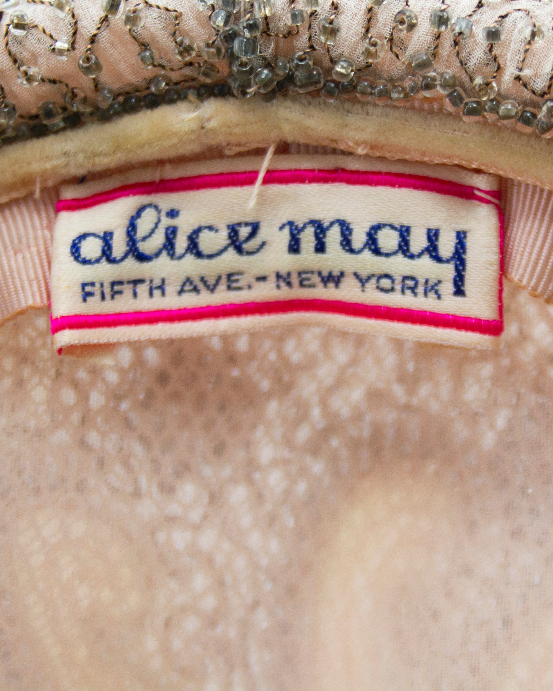 1950s Alice May Pale Pink Beaded Beret – Vintage Couture