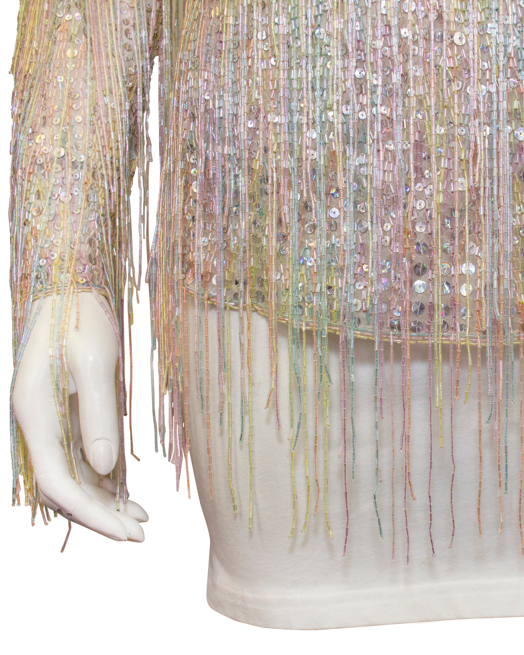 Sequin and Beaded Fringe Top – Vintage Couture