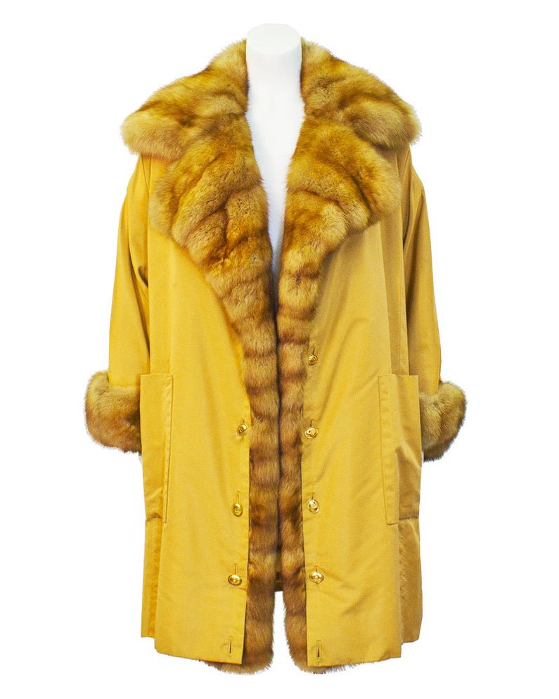 Golden Sable Trimmed Coat – Vintage Couture