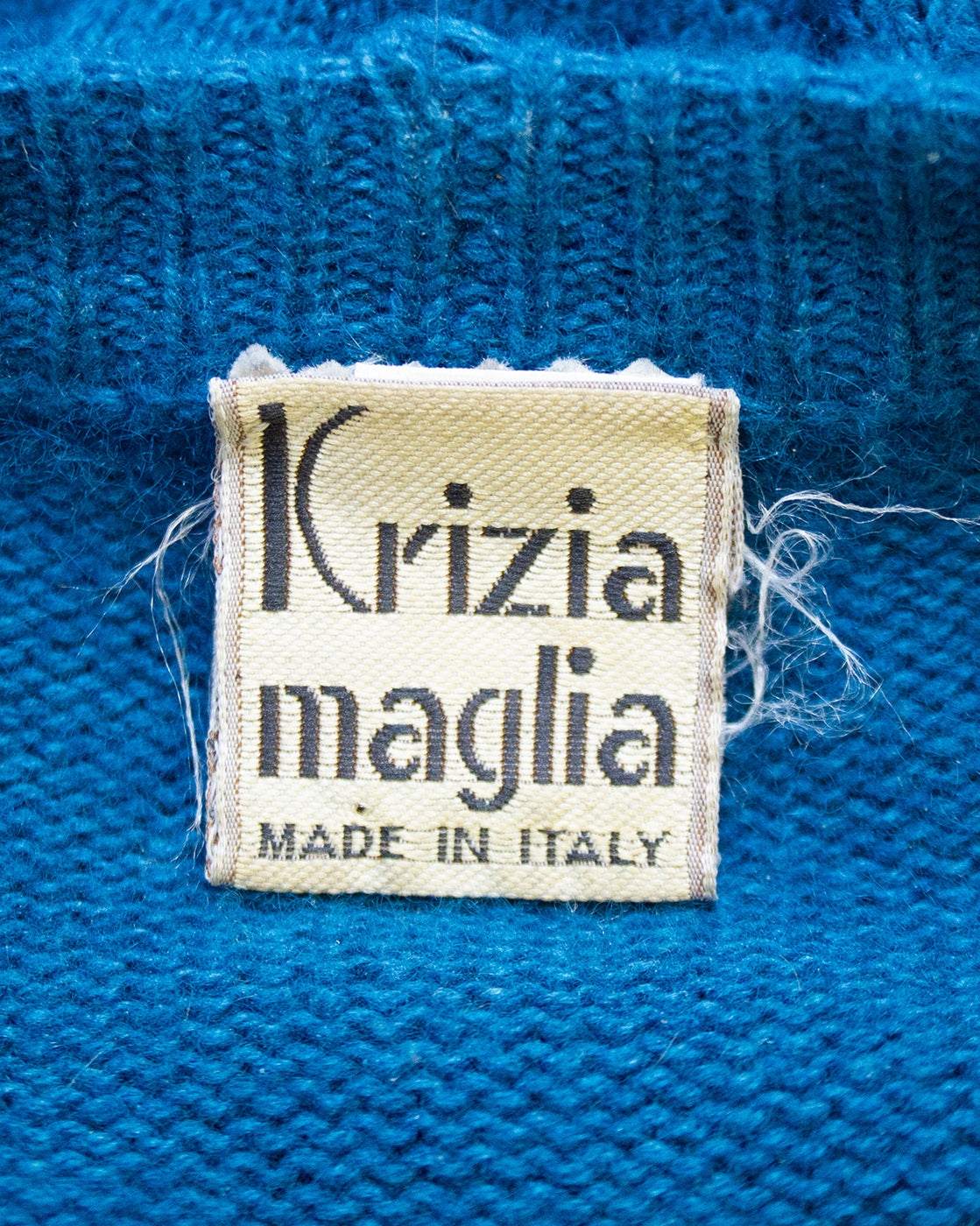 Blue Abstract Wool & Cashmere Sweater – Vintage Couture