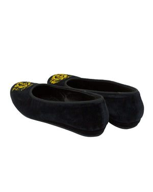Black Velvet crested Ballet Slippers – Vintage Couture