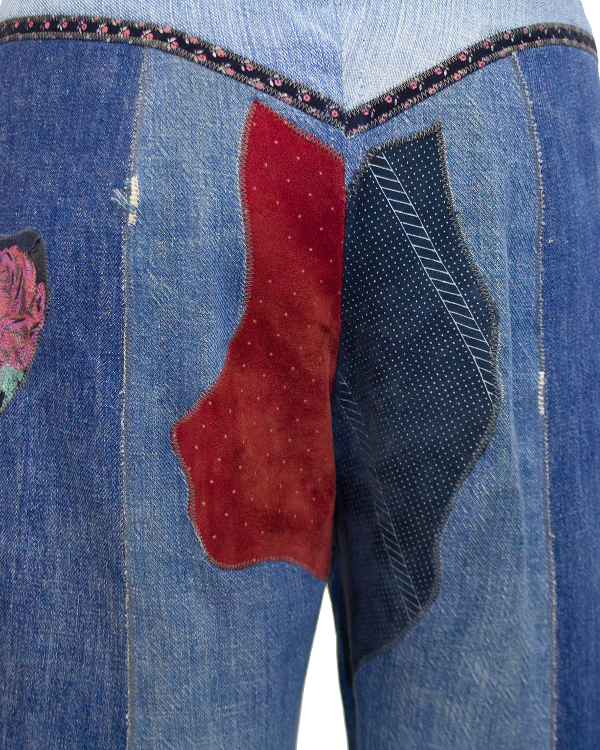 Blue Patchwork Jeans – Vintage Couture