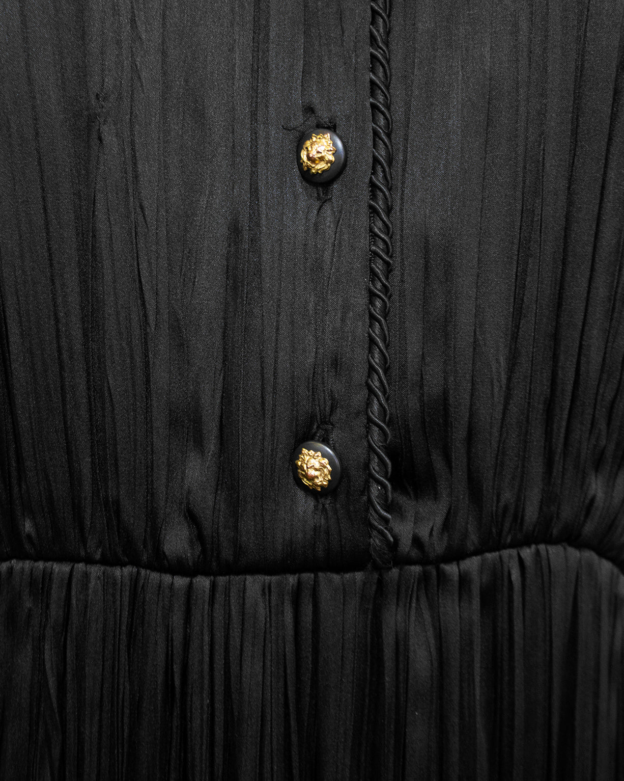 Black Silk Micro Pleated Shirt Dress – Vintage Couture