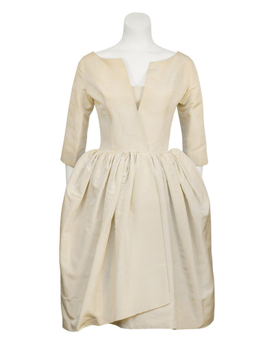 Beige Silk Robe du Soir – Vintage Couture