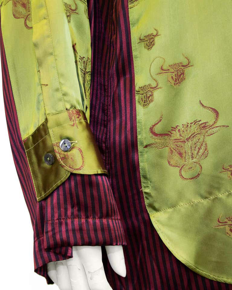 Green & Maroon Silk Top Only – Vintage Couture