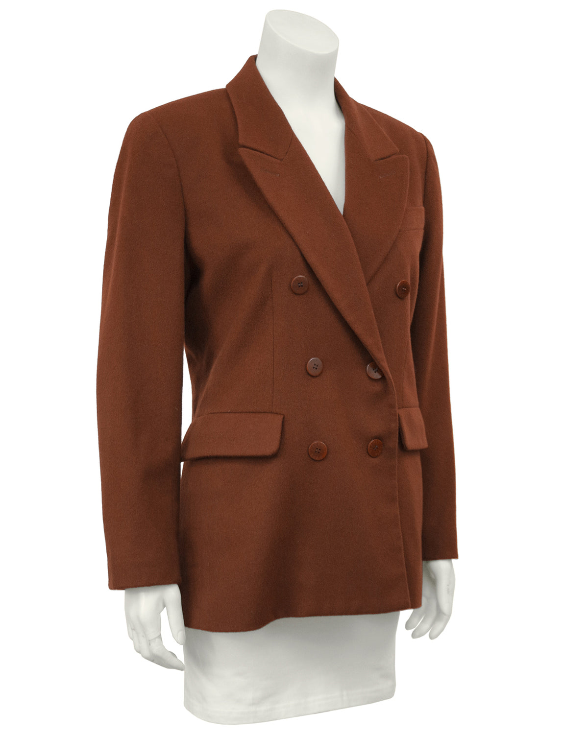 Brown Cashmere Double Breasted Jacket in Rust – Vintage Couture