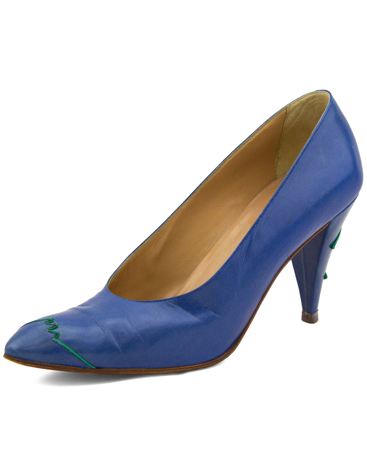 Blue Leather Pumps – Vintage Couture
