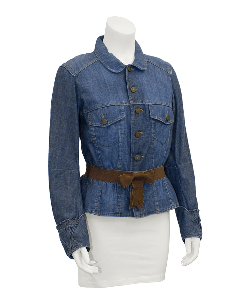 Denim Jacket with Belt – Vintage Couture
