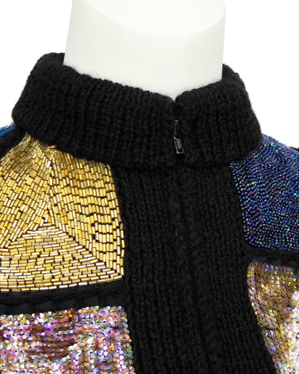 Multi Colour Sequin Stained Glass Window Patchwork Sweater – Vintage ...