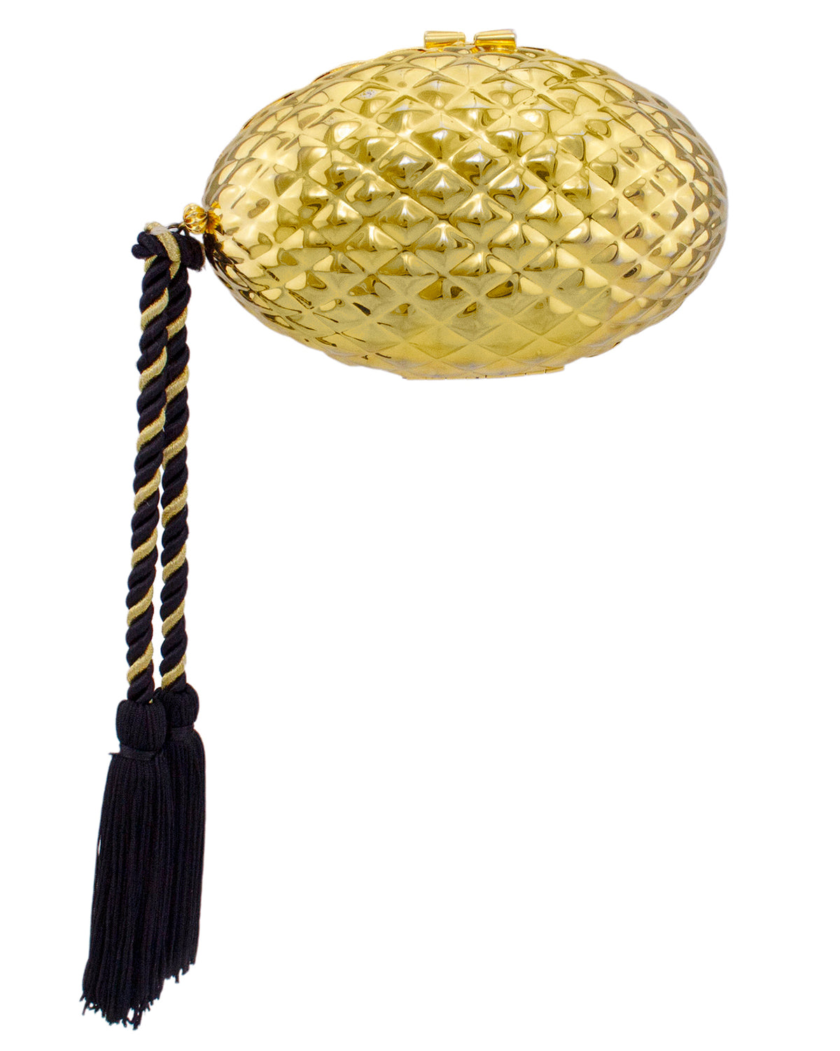 Gold Metal Clutch with Black Tassels – Vintage Couture