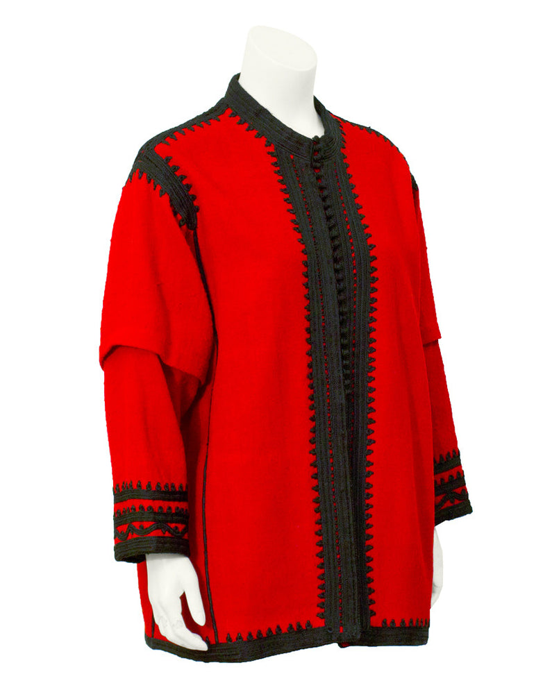 Red & Black Moroccan Style Jacket – Vintage Couture
