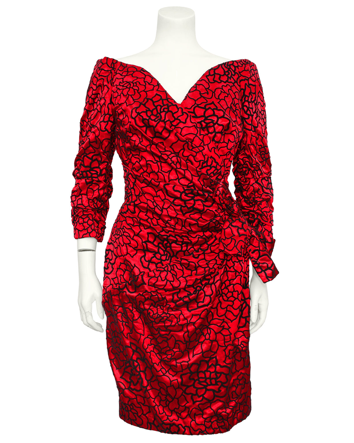 Red and Black Cocktail Dress – Vintage Couture