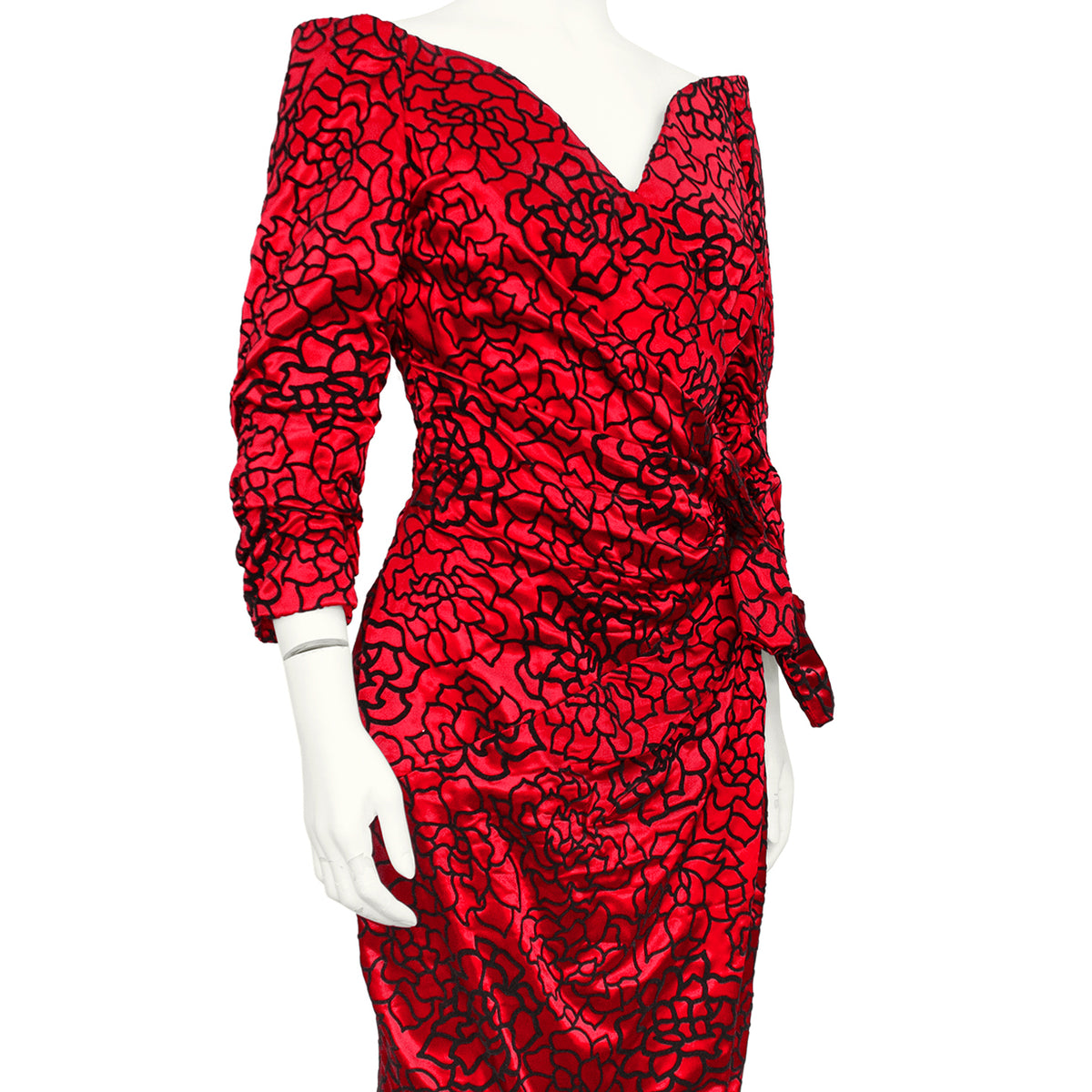 Red and Black Cocktail Dress – Vintage Couture